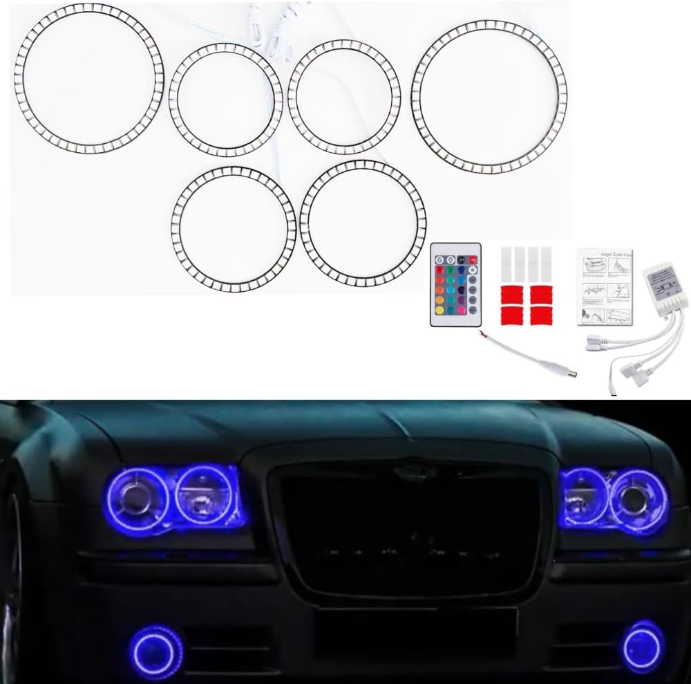 Amazon.com: QIUKO 6pcs LED RGB Angel Eyes Halo Rings Kit for CHRYSLER ...