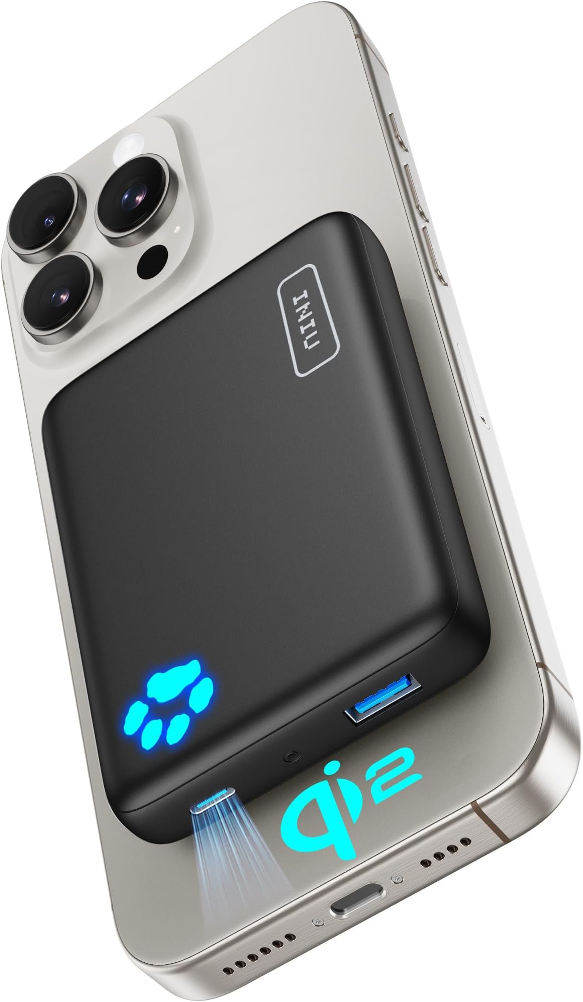 INIU Magnetic Power Bank, Qi2 Certified 30W 10000mAh Mini Wireless ...