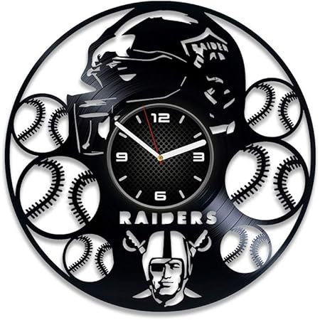 Amazon.com: Kovides Raiders Vinyl Record Clock 12 Inch Sport Wall Clock ...