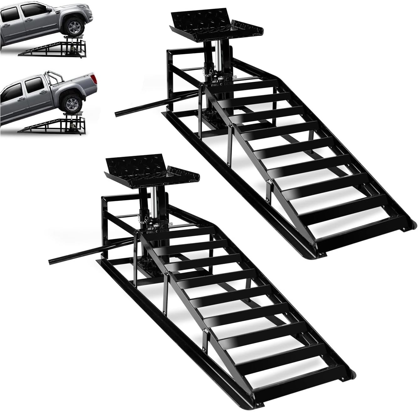 Amazon.com: 5 Ton Hydraulic Car Ramps, 11060Lbs Heavy Duty Vehicle ...