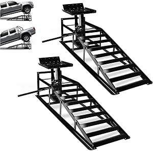 Amazon.com: 2PCS 5t Hydraulic Car Ramps, 11060Lbs Heavy Duty Vehicle ...