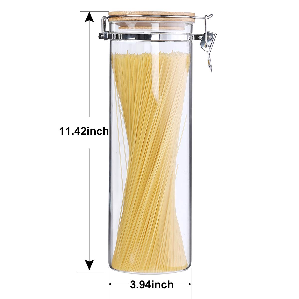 Snapklik.com : KKC HOME ACCENTS Tall Glass Pasta Storage Container