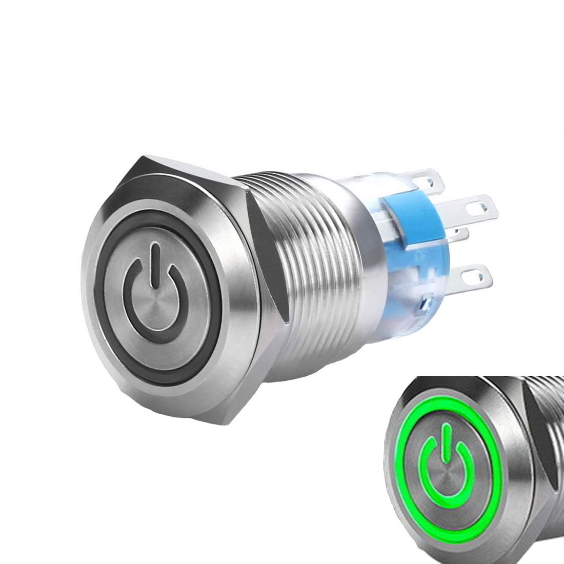 Amazon.com: WerFamily 19mm Latching Push Button Switch 1NO 1NC SPDT ON ...