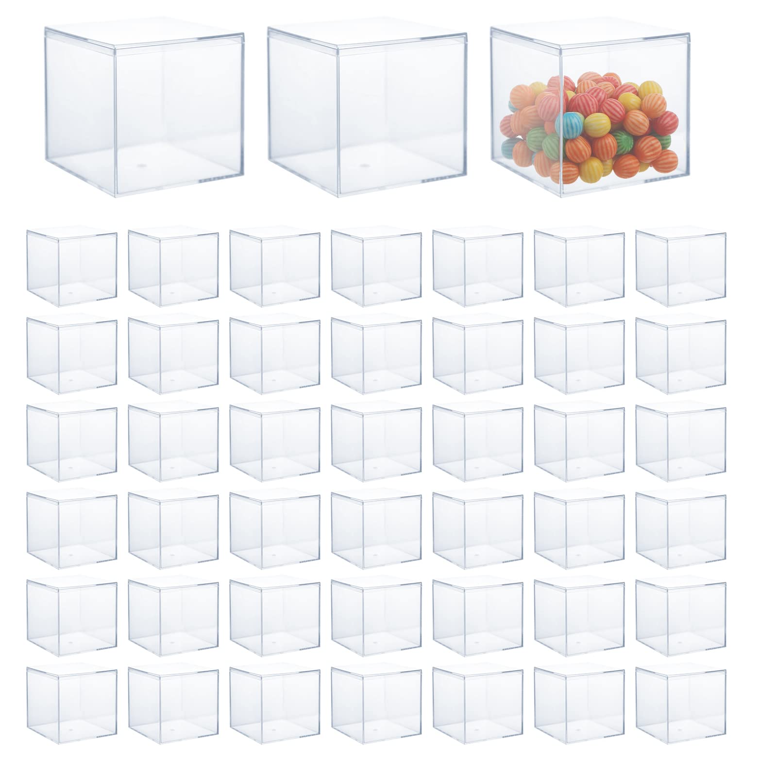 Amazon.com: Merkaunis 48 Pcs Acrylic Boxes 2x2x2 Inch Acrylic Square ...