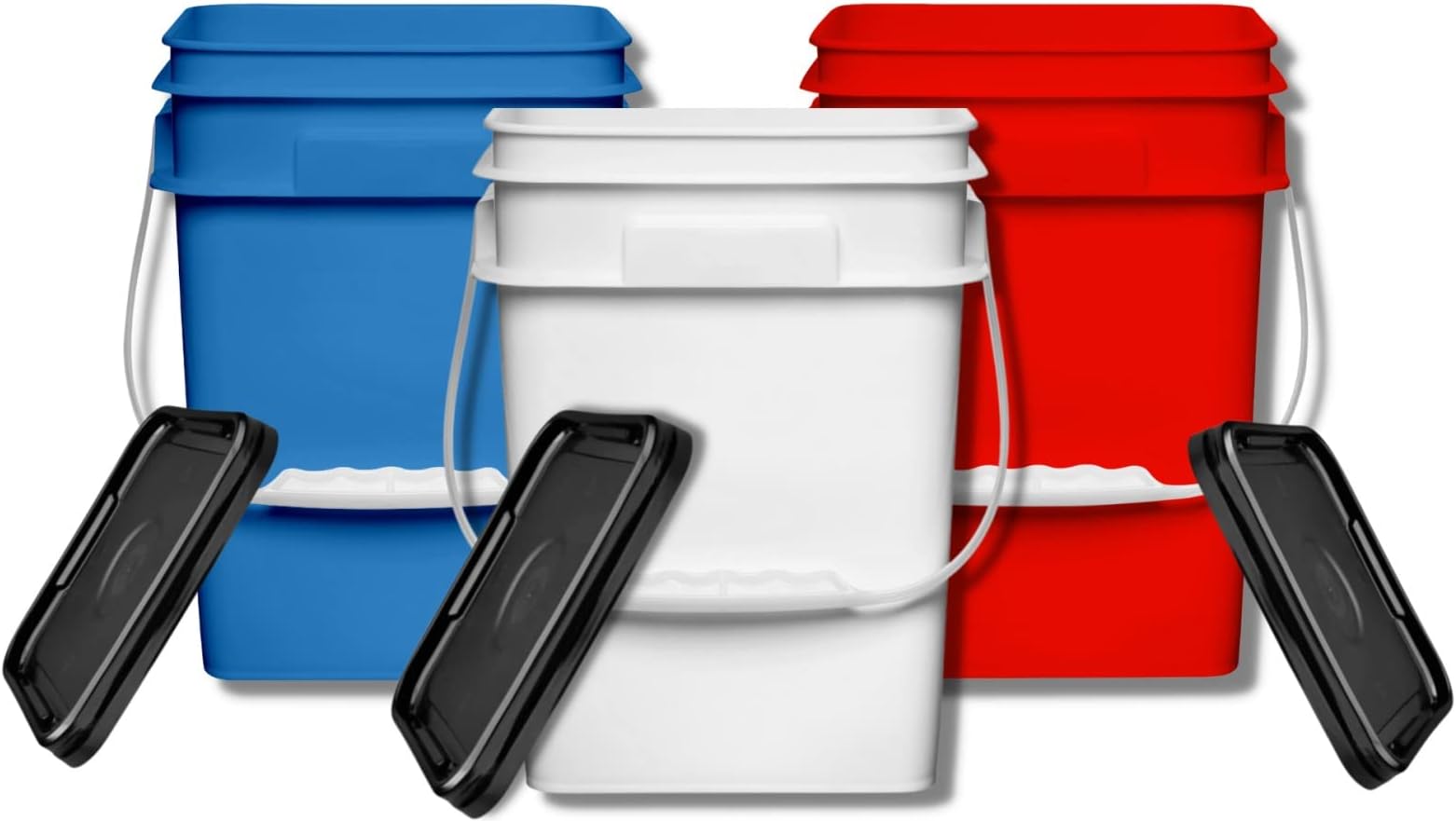 Amazon.com: Black Rectangular Bucket 5.3-Gallon Bucket with Black Snap ...