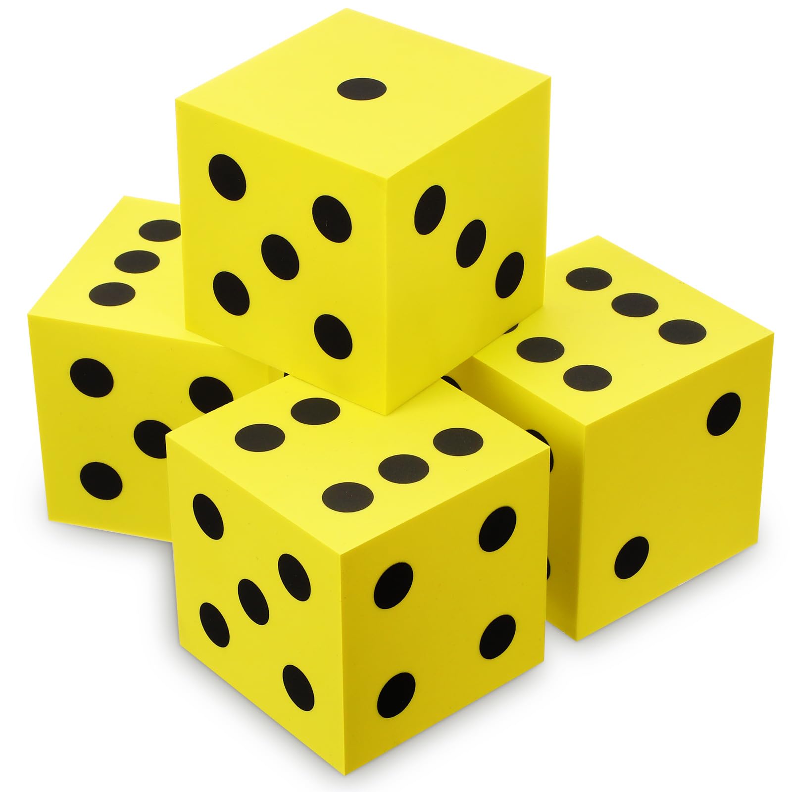 Amazon.com: Shappy 4 Pieces 3.5 Inch Foam Dice Cube Jumbo Dice with ...