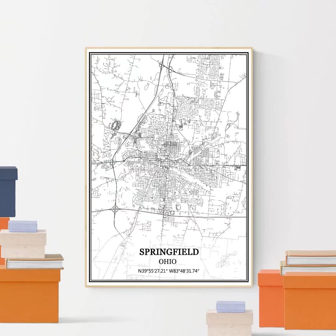 Map Of Springfield Ohio Rich Detailed Vector Map Of Springfield, Ohio,