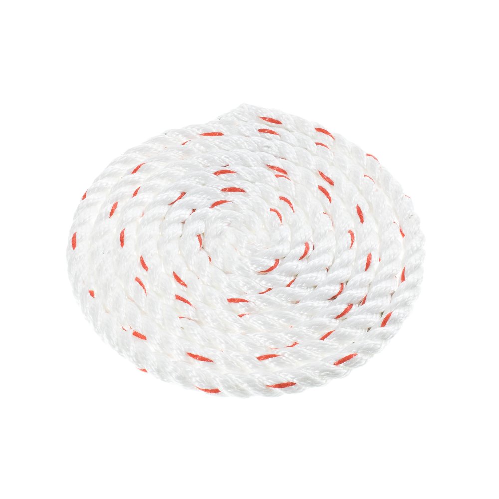 Twisted 3 Strand PolyDac Combo Utility & Towing Rope - White with Red ...
