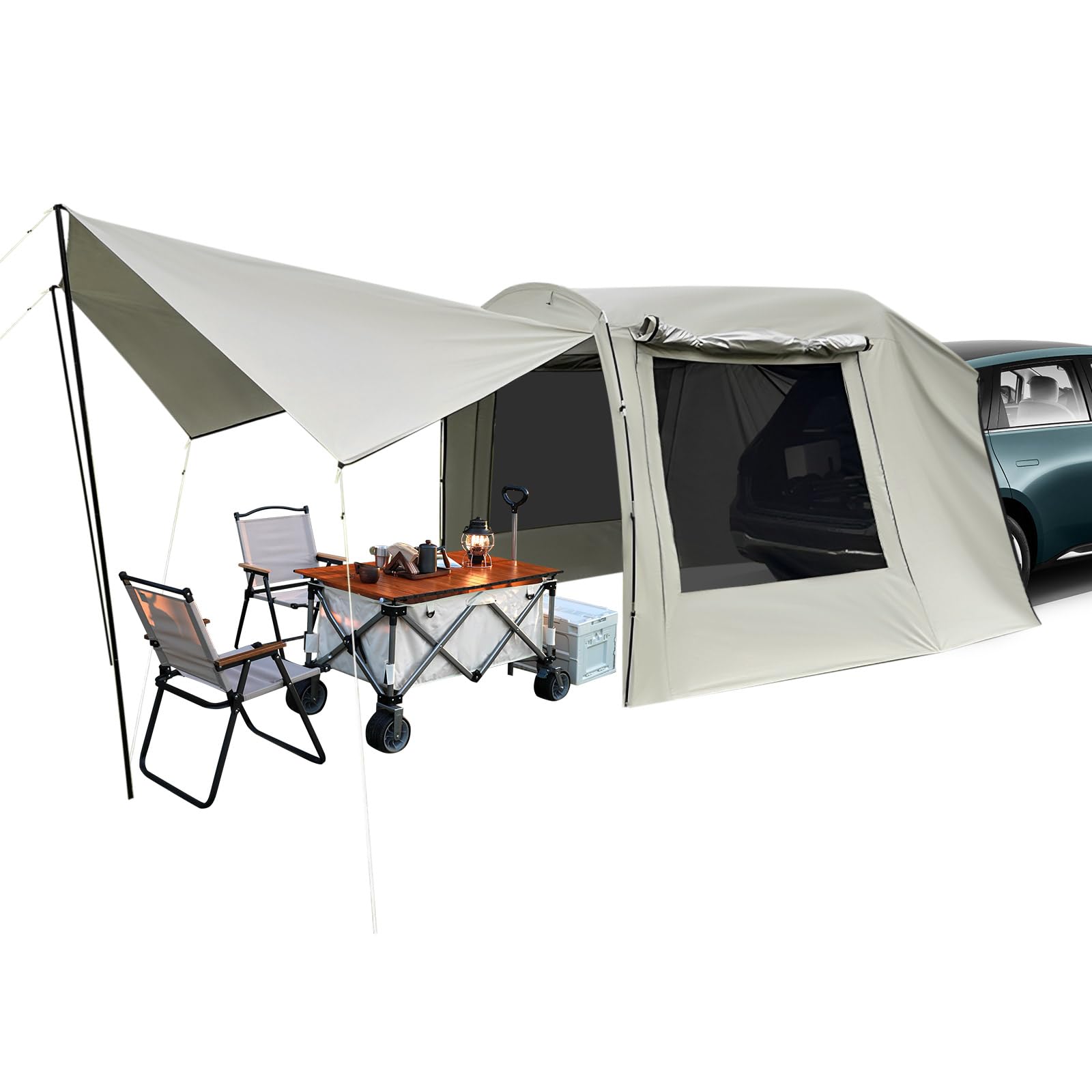 Amazon.com : PIAOCAIYIN Car Awning Outdoor Tent, Offwhite Waterproof ...
