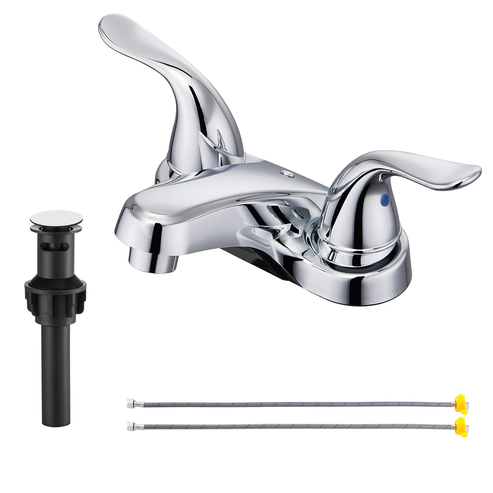 Bathroom Sink Faucets 2/3 Hole,Chrome Plating Dual Handles 4 inch ...