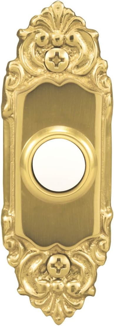 Heath Zenith 859-C Wired Push Button, Polished Brass Finish with ...