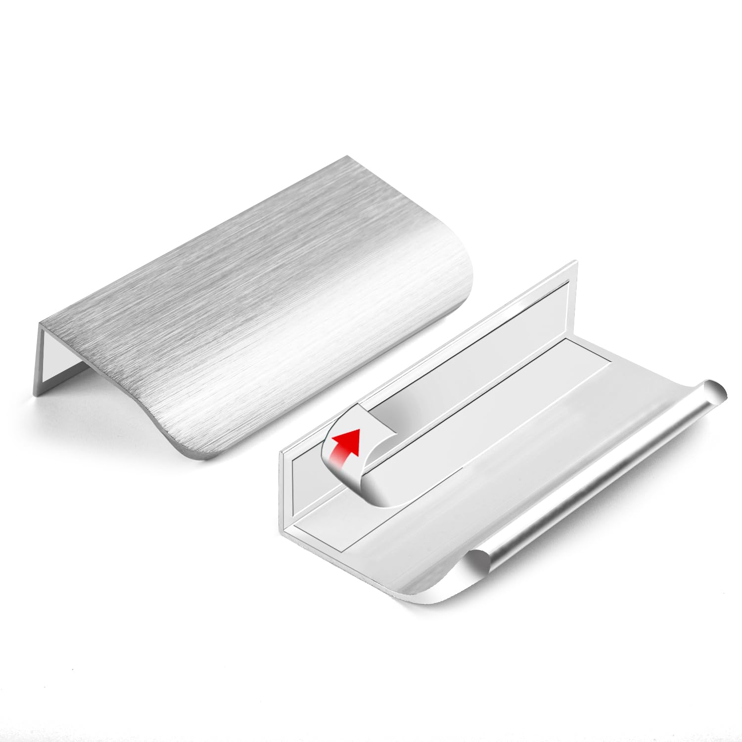 BaiNong 5 Pack 3 inch self Adhesive Cabinet pulls Silvery Finger pulls ...