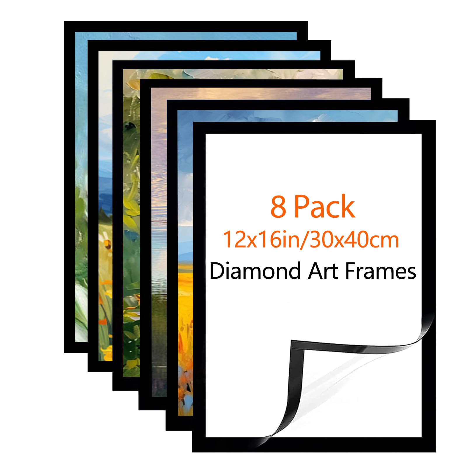 Amazon.com: Diamond Art Frame 12x16 Inch - 8 Pack Diamond Frames 30x40 ...