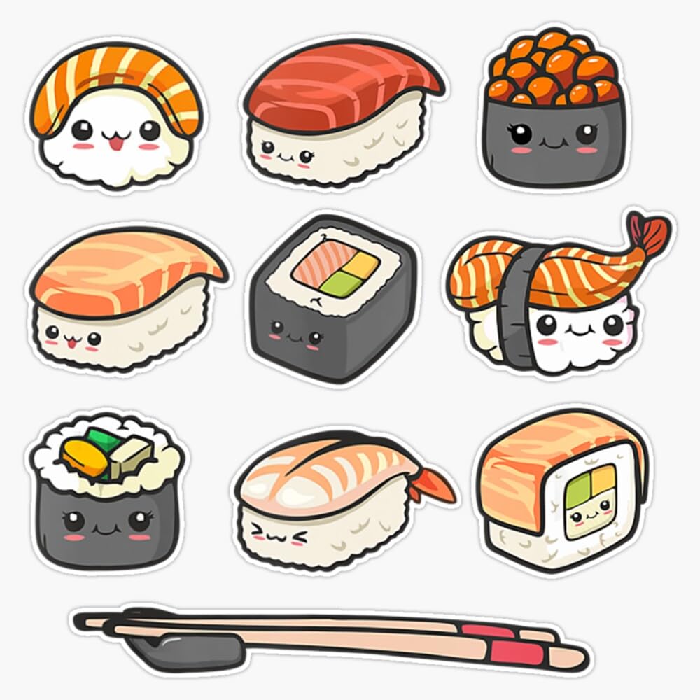 Sushi Anime Comida Kawaii Adorable Sushi! 🍣 #Kawaii #SushiLover