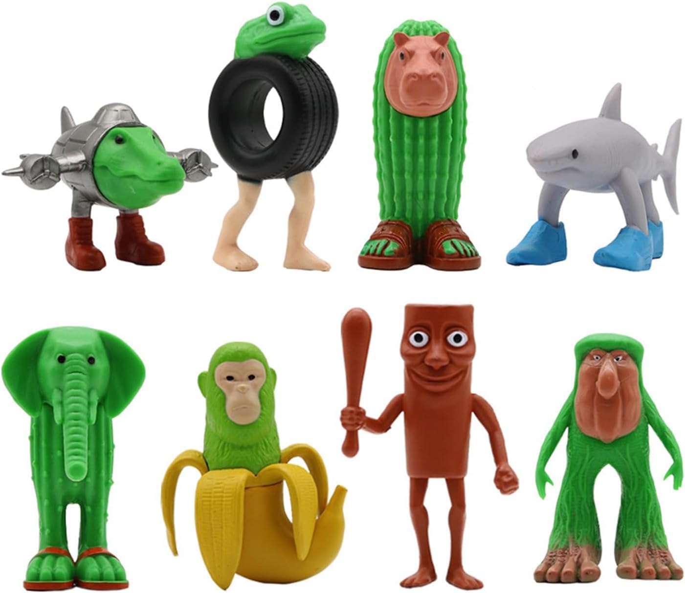 Italian Brainrot 8 Pack Animals Collection Resin Figure Ai Meme Shark ...