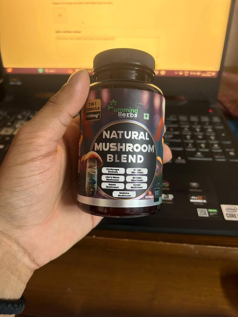 Humming Herbs Natural Mushroom Blend - 7in1 Immune Support Formula with ...