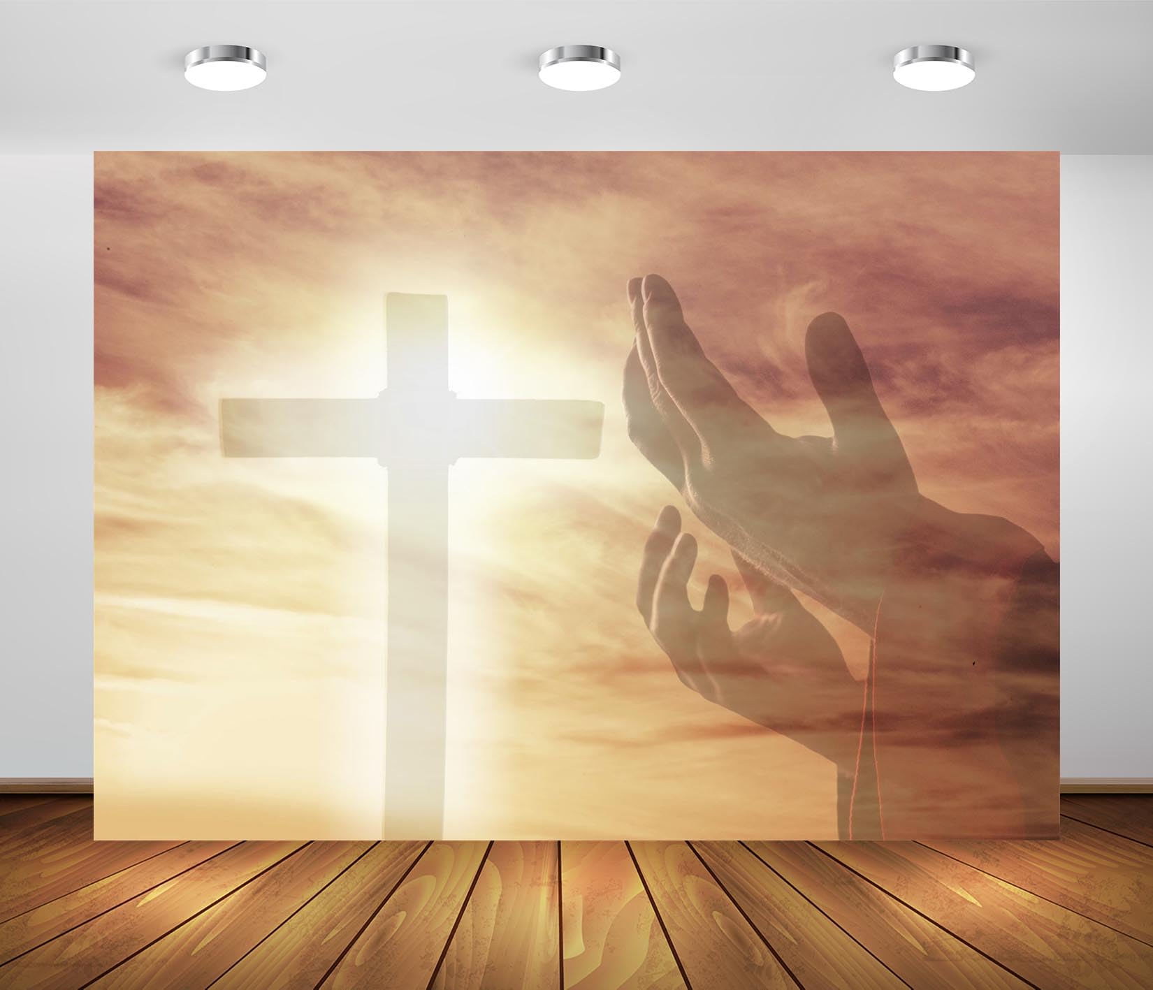 Amazon.com : BELECO 7x5ft Fabric Jesus Christ Cross Backdrop Hand Hold ...