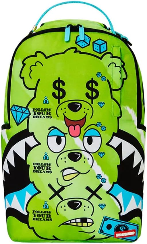 Amazon.com | Sprayground Triple Bear Green DLXSR Backpack | Casual Daypacks