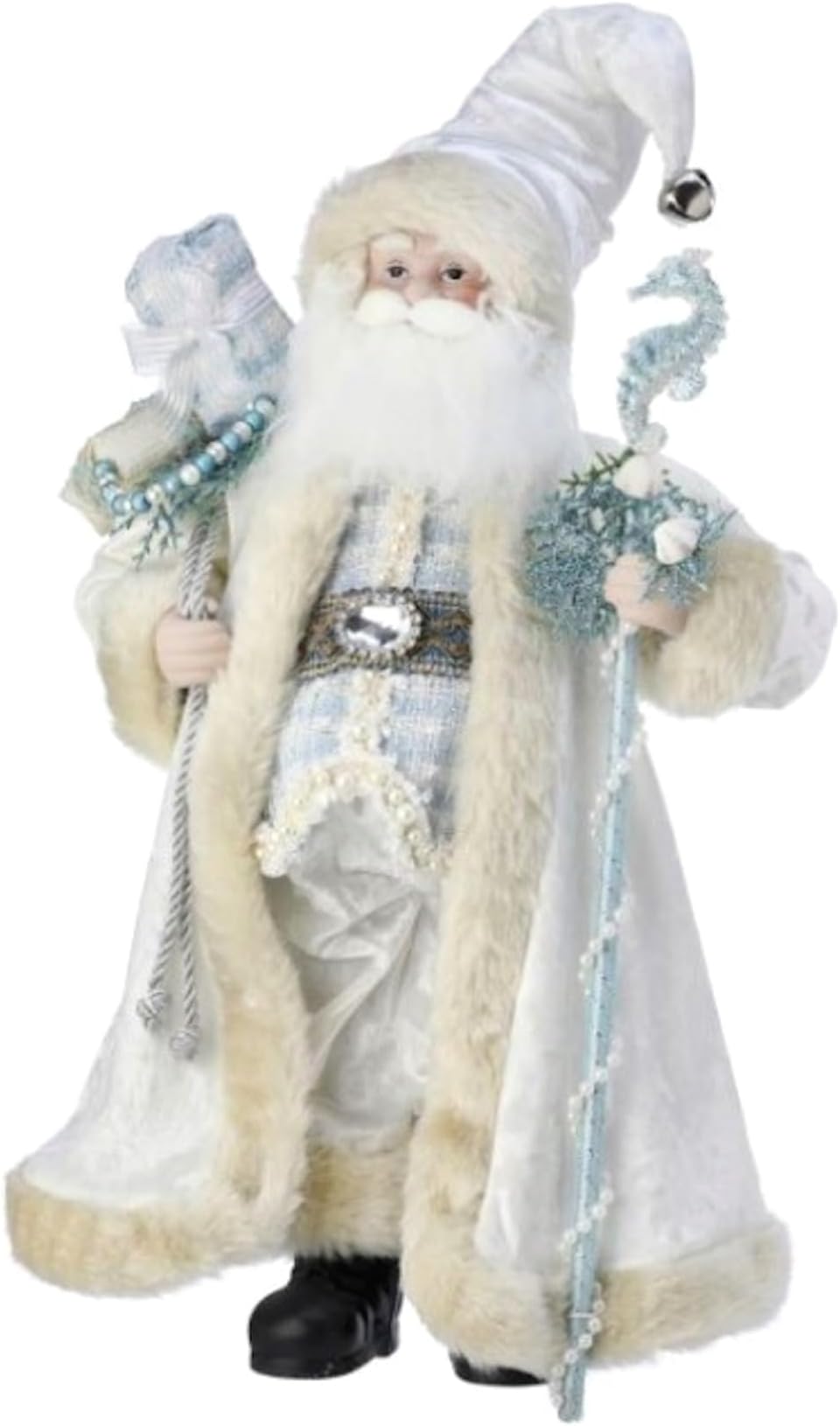 Amazon.com: The Bridge Collection 18" Blue Coastal Santa Figurine ...