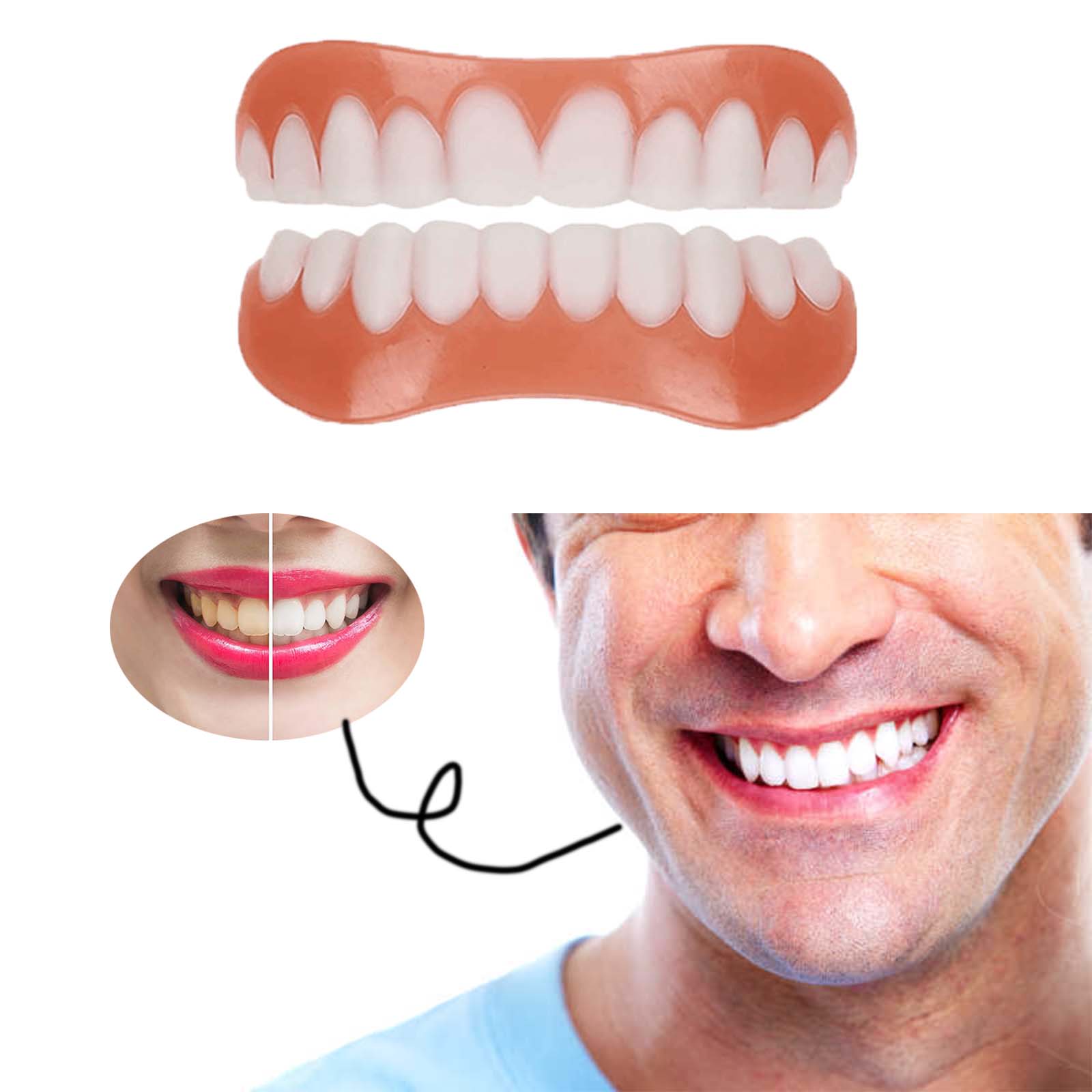 Watch Fake Teeth,Adjustable Veneers Dentures on Amazon Live