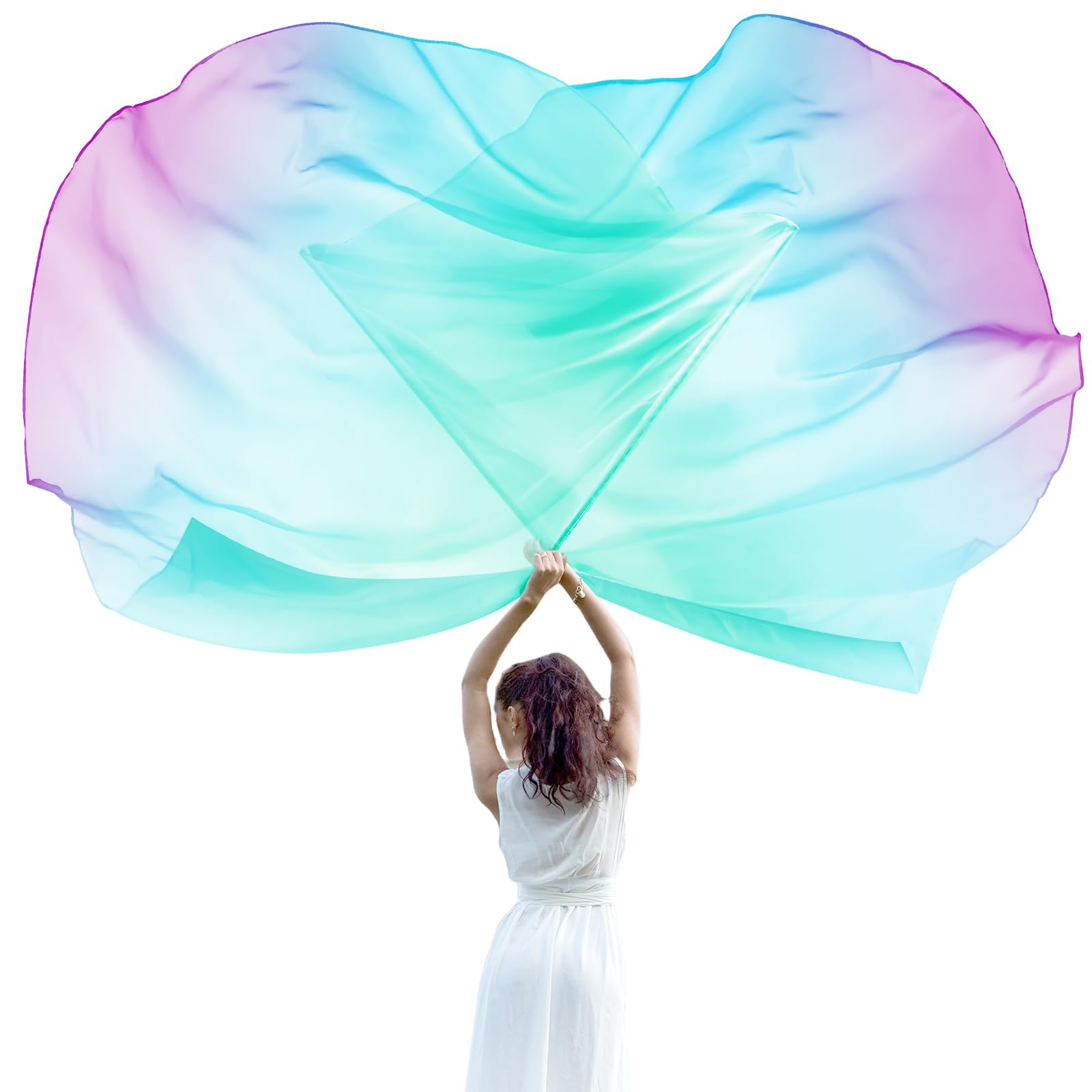 Amazon.com : Jetec Praise Dance Flags, 2 Set 55" Semicircle Worship ...