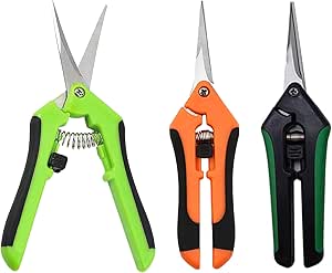 3 Pack Garden Secateurs, Compact Snips Hydroponics Multi Purpose Curved ...