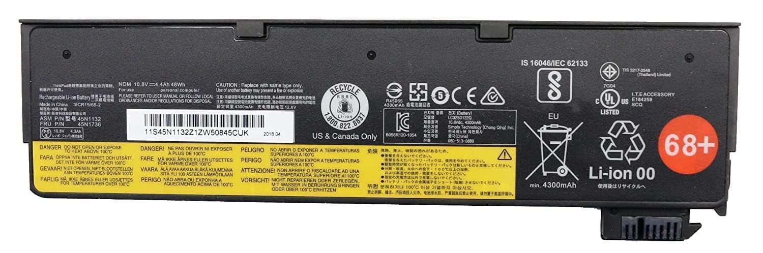 ULTRAZONE Laptop Battery Compatible for Lenovo ThinkPad T440, L450 ...