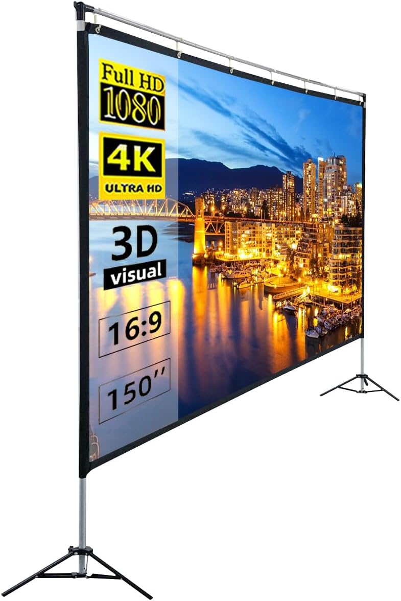 Amazon.com: Mdbebbron 120 inch Projector Screen 16:9 Foldable Anti ...
