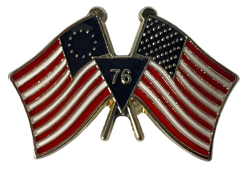 Amazon.com: Betsy Ross & USA 76 Wavy Flags Hat Cap Lapel Pin : Clothing ...