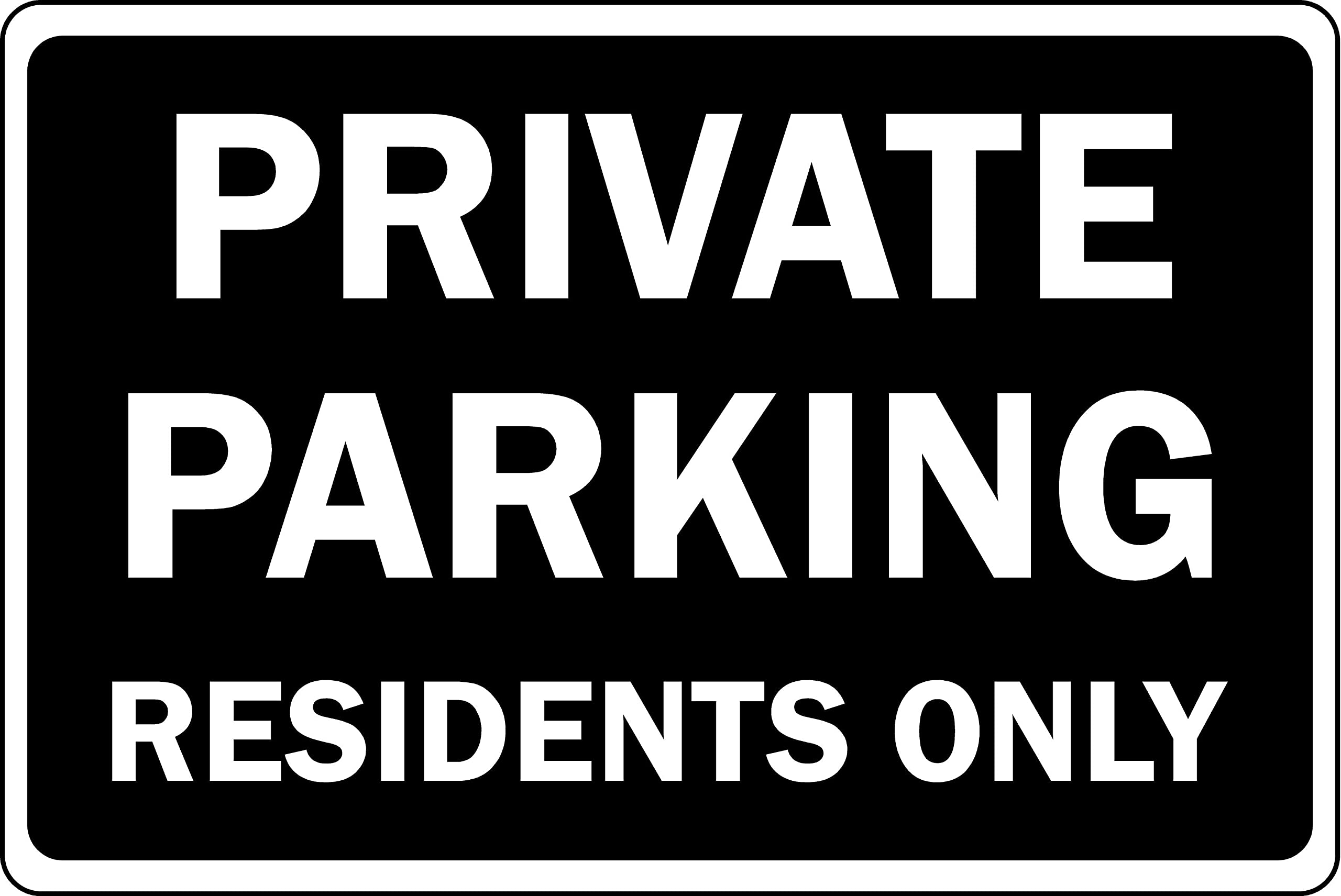 Private parking residents only sign - 3mm Aluminium sign (300mm x 200mm ...