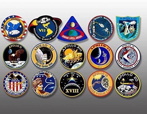 Amazon.com: Sheet of 1.5 inch Tall All Apollo Mission Logo Sticker ...