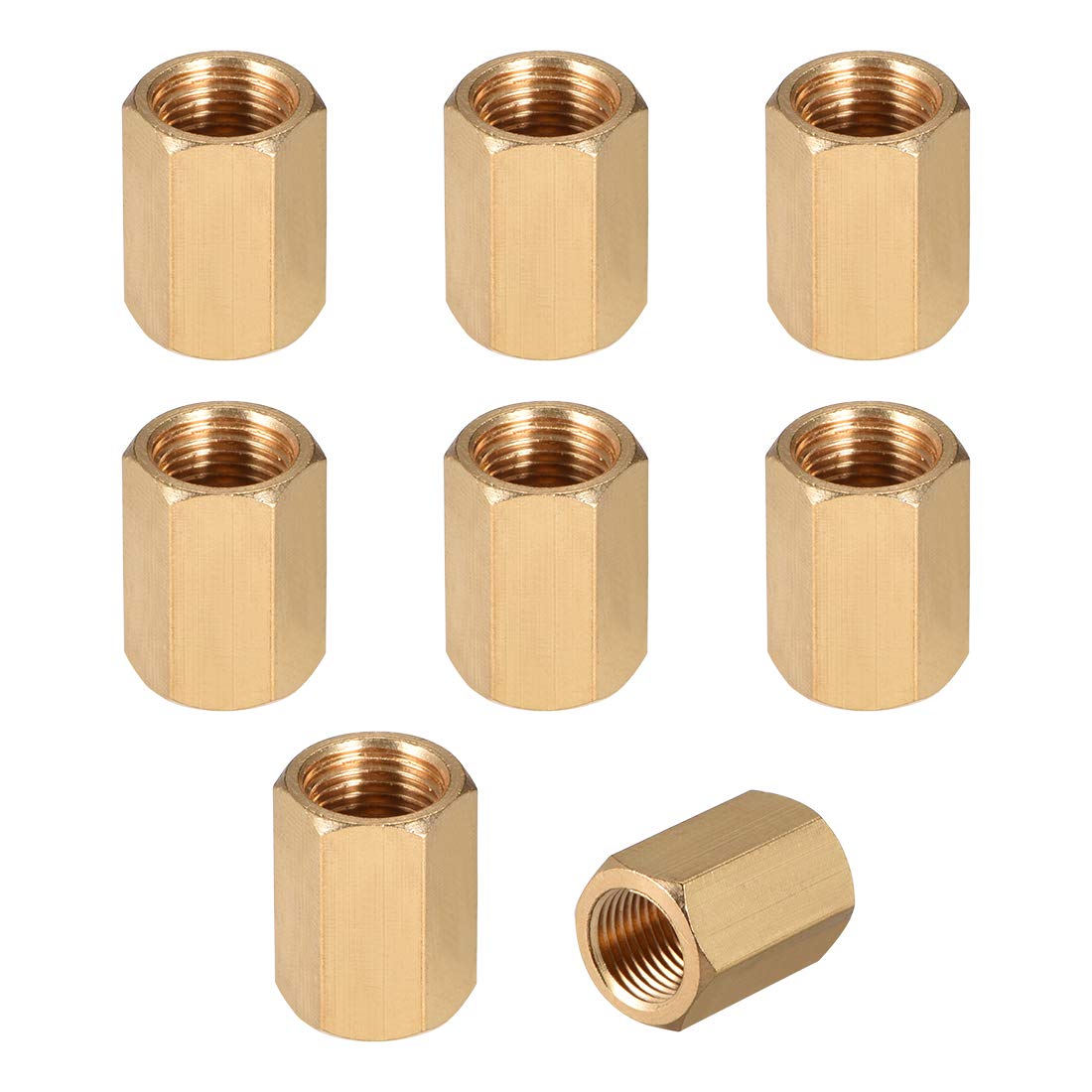 Amazon.com: uxcell Brass Hex Rod Pipe Fitting G1/8 Female Thread ...
