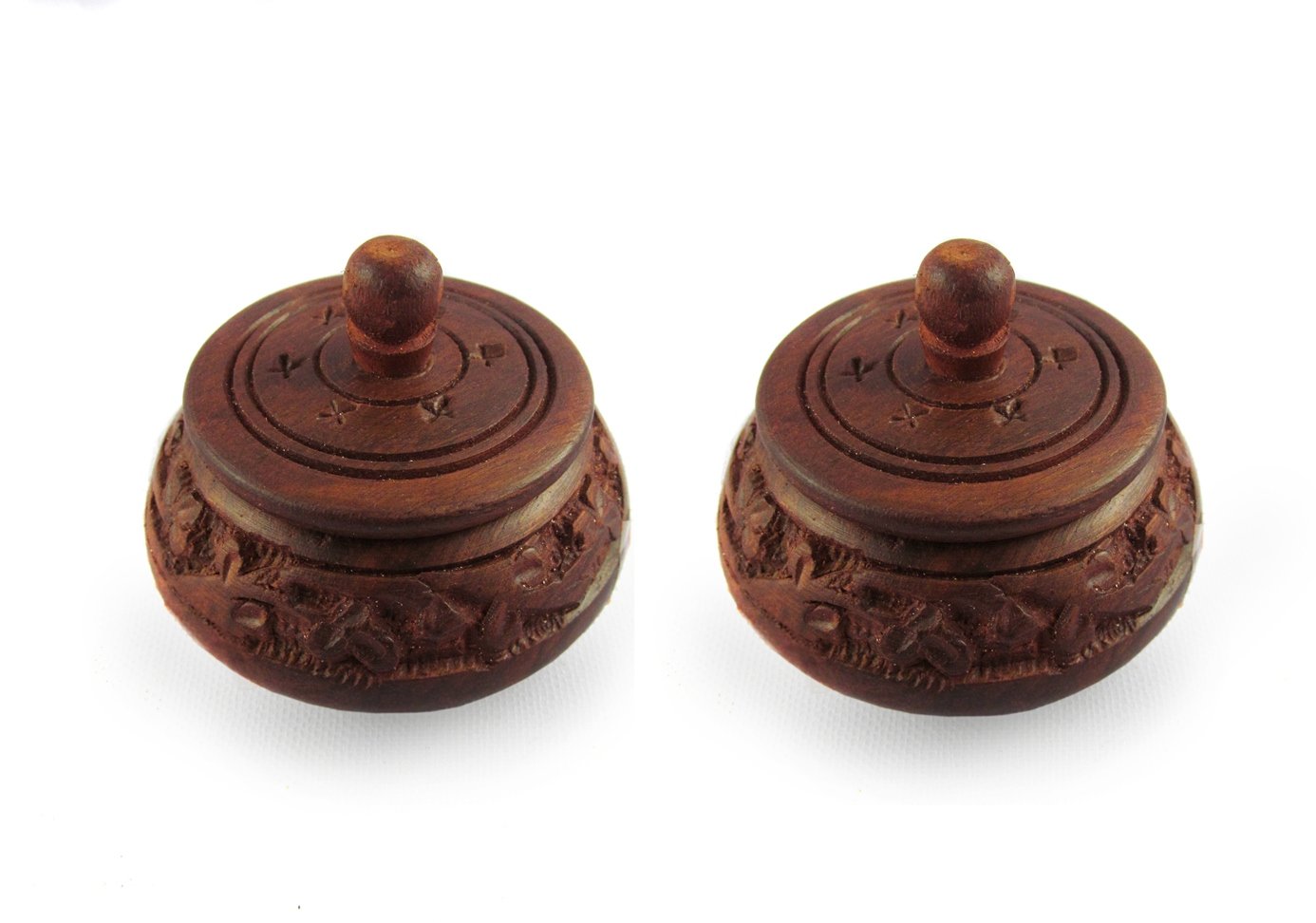 Buy Wooden Sindoor Box Set of 2 (Handcrafted Sindoor Pots) - (2.5 x 2.5 ...