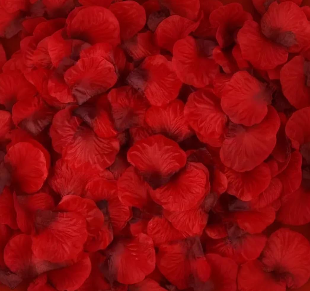 Amazon.com: LAMROM Artificial Red Rose Petals Fake Rose Petals ...
