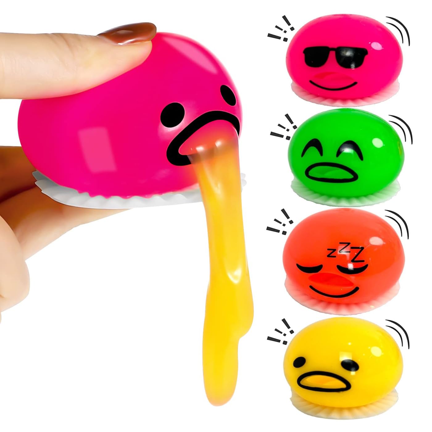 Buy Pelo 2 Pcs Vomiting Egg Stress Ball, Squishy Puking Egg Toy ...
