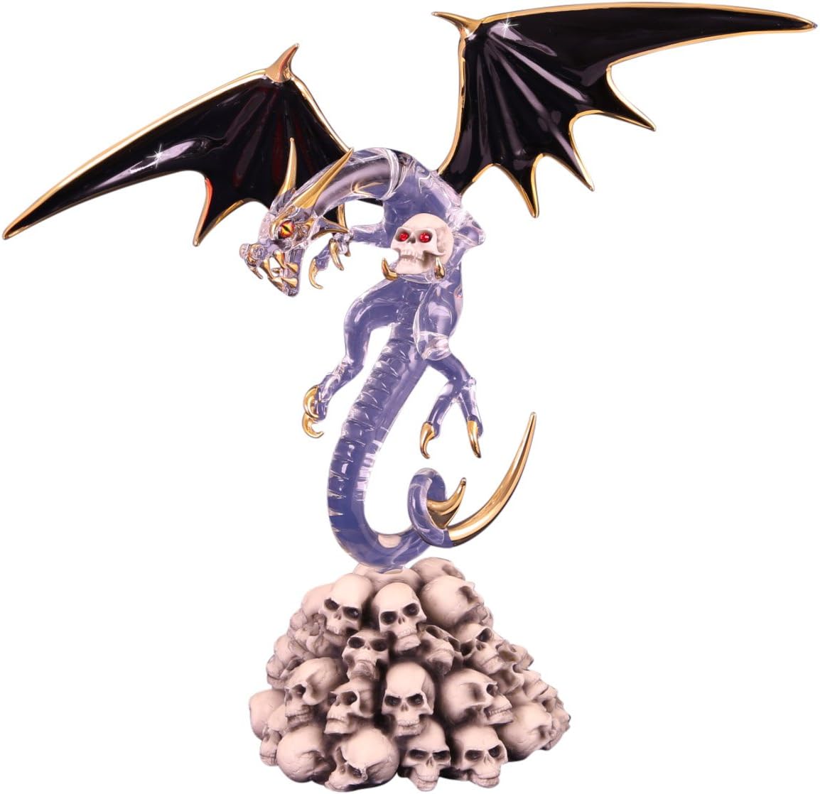 Amazon.com: Goldia Glass Baron Dragon Skull Crusher Figurine : Home ...