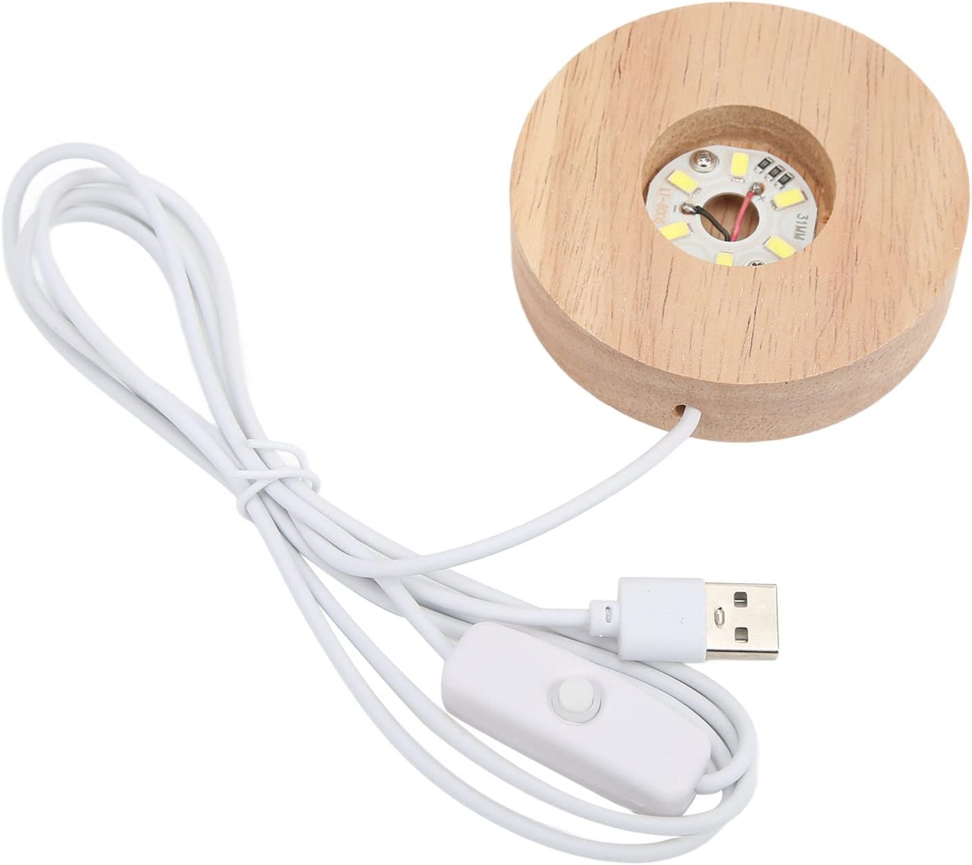 Amazon.com: Wood Led Light Display Base, Round Wooden Led Lighted Lamp ...