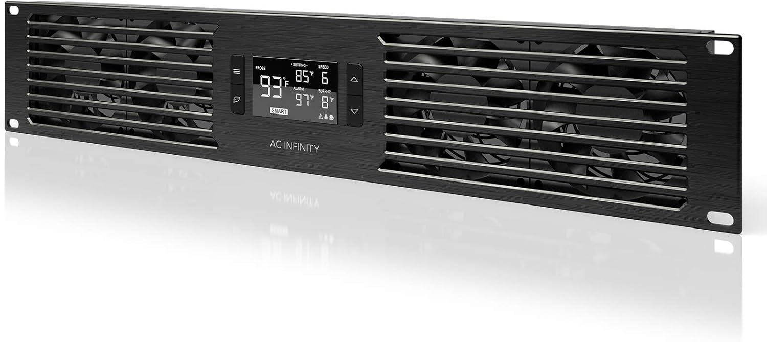 AC Infinity CLOUDPLATE T7-N, Rack Mount Fan Panel 2U, Intake Airflow ...
