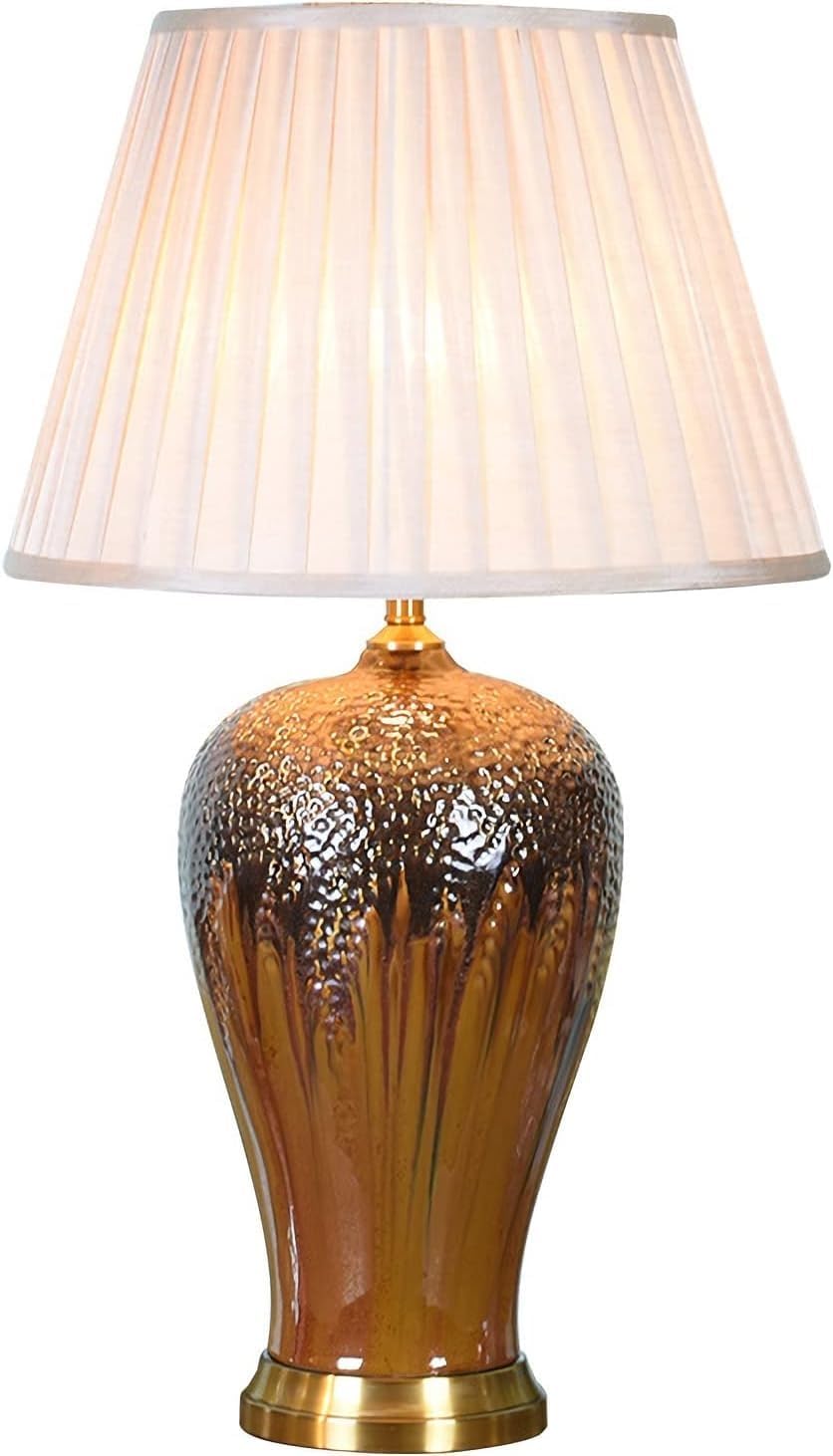 SDRFQQO Traditional Ceramic Table Lamp Vintage 27.1" Tall Brown Hand ...