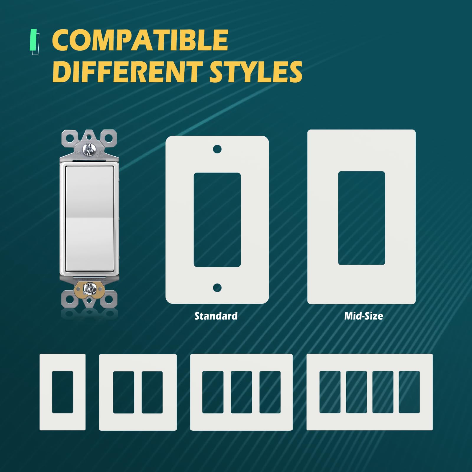 Snapklik.com : 10 Pack Single Pole Decorator Light Switch, Decorative ...