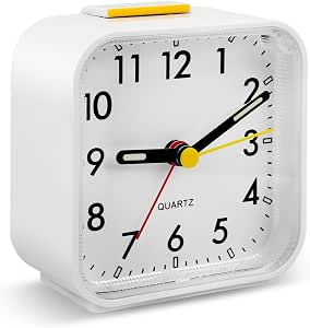 TACHIO Silent Alarm Clock Bedside Non Ticking Battery Powered Bedside ...