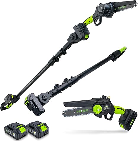 Amazon.com: 2-in-1 Cordless Pole Chainsaw, V-MODEST Brushless Pole Saws ...