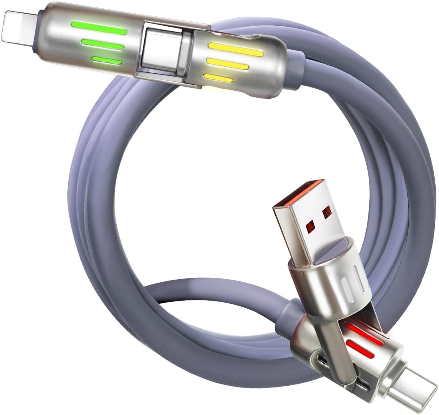 Amazon.com: MFish 4-in-1 Multi USB Charging Cable -MAX 240W Fast ...