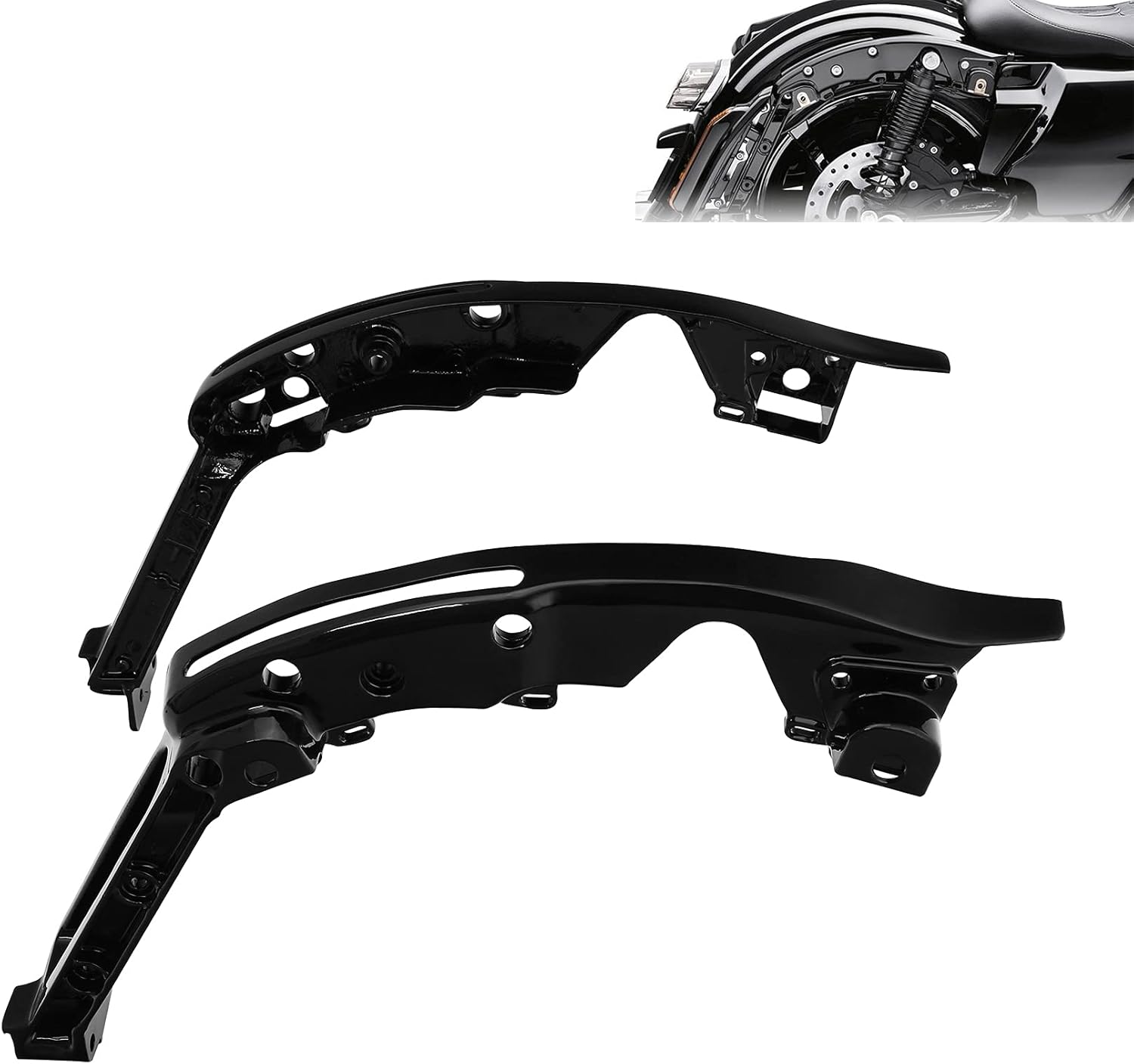 Amazon.com: Green-L Gloss Black Fender Support Kit Fit for Harley ...
