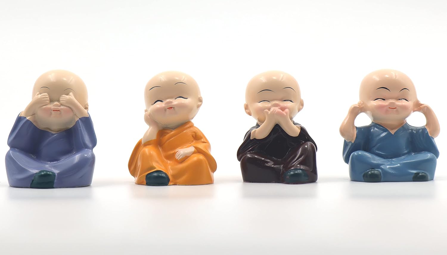 Set of 4 Baby Monks Statues Figurines Showpiece ,Set of 4 Monks ...