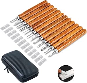 12Pcs Wood Carving Hand Chisel Tool Set Professional Woodworking Gouges ...