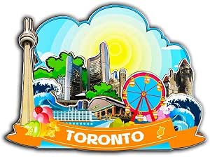Toronto Ontario Canada Magnet Fridge Magnet Wooden 3D Landmarks Travel ...