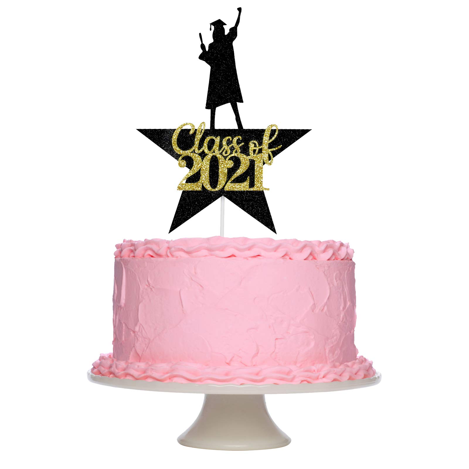 Buy Girls Graduation Cake Topper 2022 Black and Gold Glitter, Class Of ...