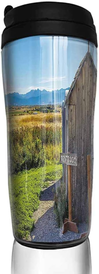 Amazon.com: coffee cups with lids 16 oz Outhouse,Old Rustic Wooden ...