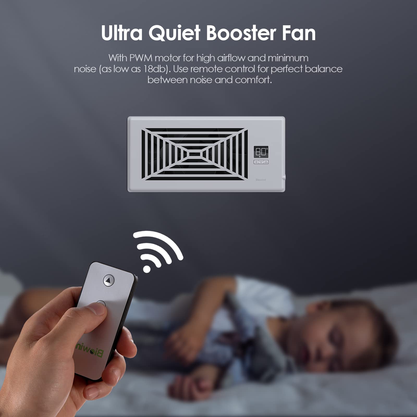 Snapklik.com : BIOWIND Quiet Register Booster Fan, Smart Register Vent ...